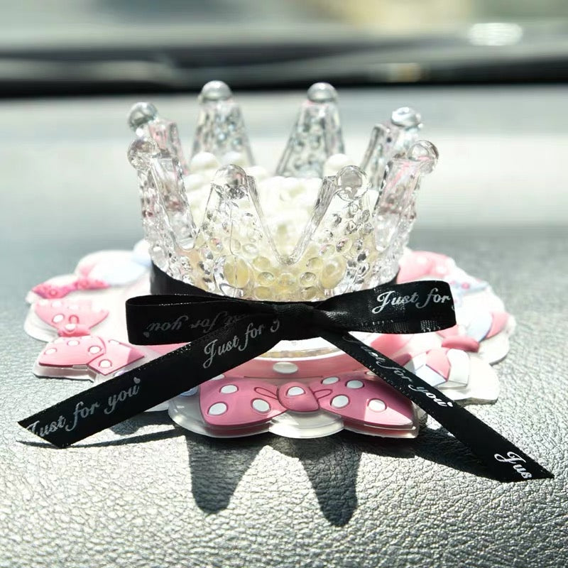 Bling Crystal Crown Car Dashboard Decoration with Anti-slippery Mat ...