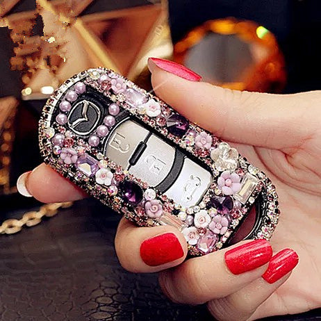 Purple MAZDA Bling Car Key Holder with Rhinestones cx5 cx-7 cx-9 cx-4 ...
