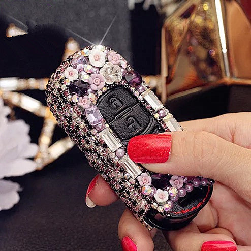 Purple MAZDA Bling Car Key Holder