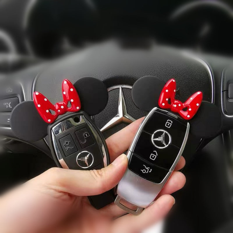 Mercedes Benz Mouse Ear Shaped Key Fob Cover Case Protector Red Bow ...