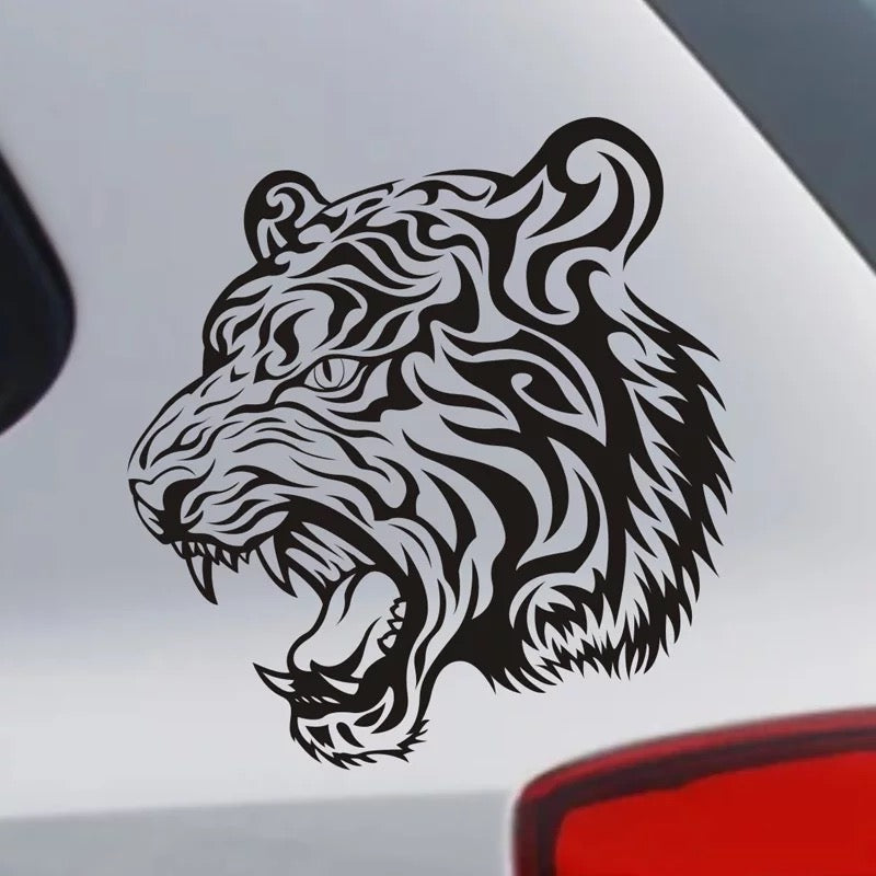 10'' Tiger Car Decals Stickers - White, black, red, yellow and blue ...
