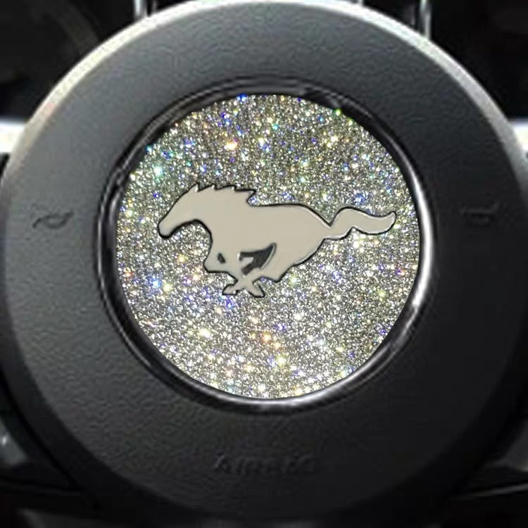 Bling Ford Mustang Emblem for Steering Wheel LOGO Sticker Decal – Carsoda