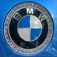 Blue Rhinestonts Bling BMW Decal Emblem
