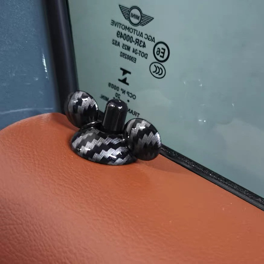 Micky Mouse inspired MINI Cooper Silicone Chrome Door Pin Lock 3D Embl