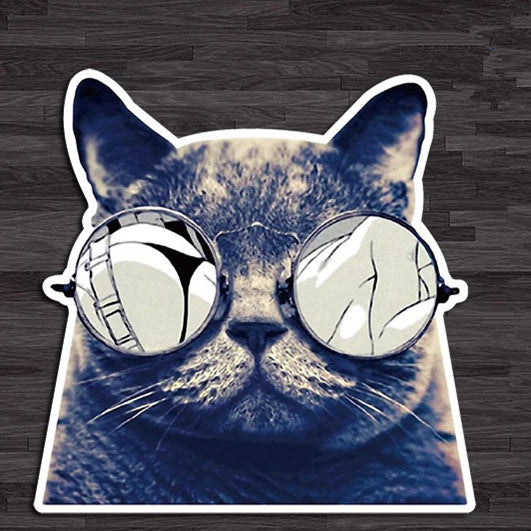 Cool Car Decal Cat with Sunglasses Mini Sticker
