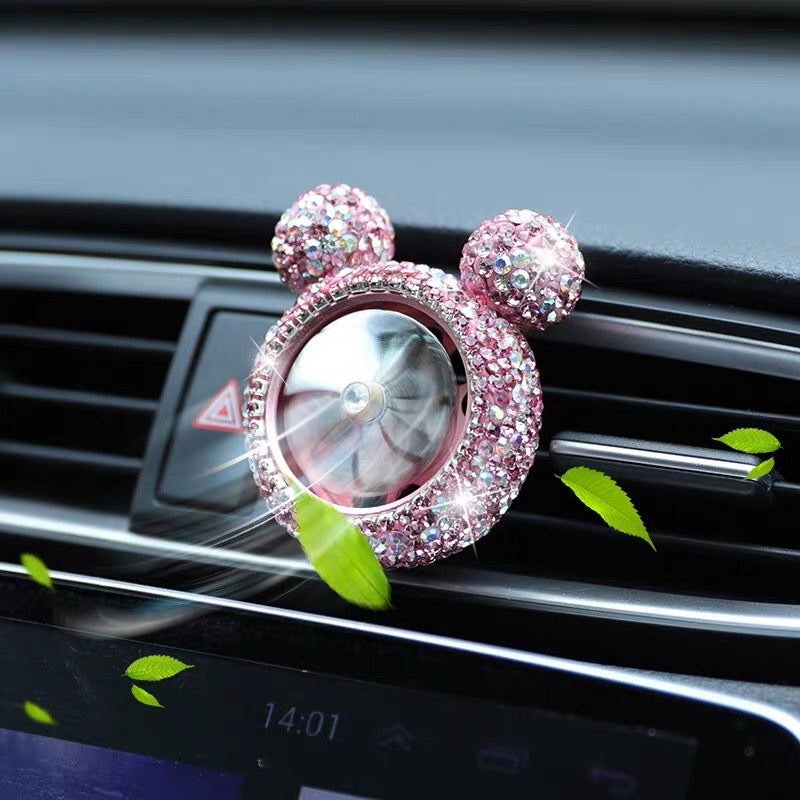 Bling Mouse Ear Shaped Car Air Vent Bling Decoration with Freshener