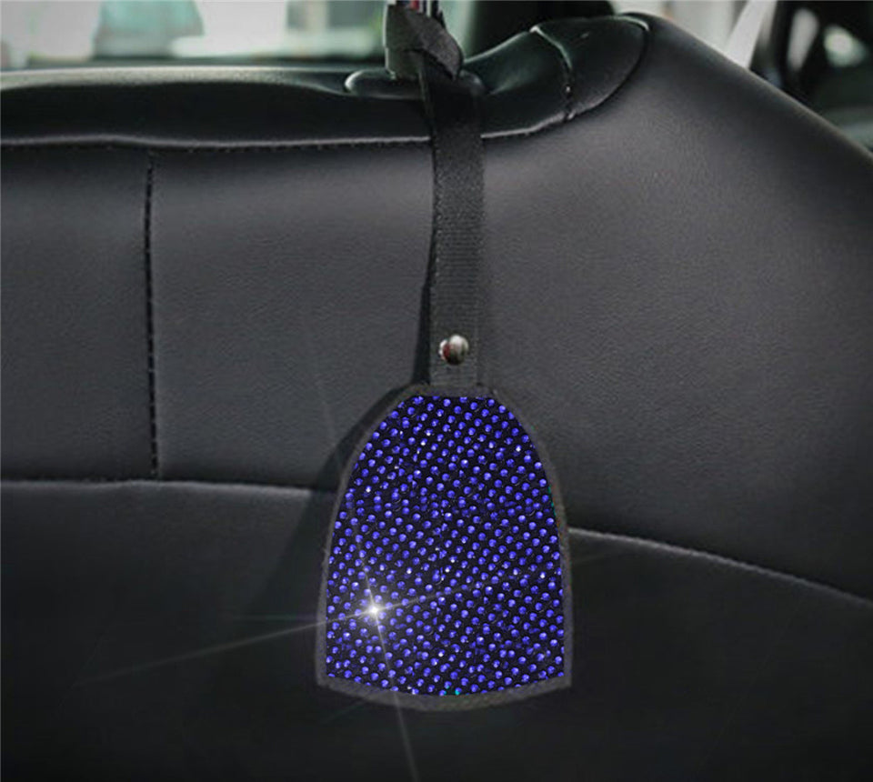 Blue bedazzled Bling Car Accessories -Neck Pillow Visor Organizor Cent