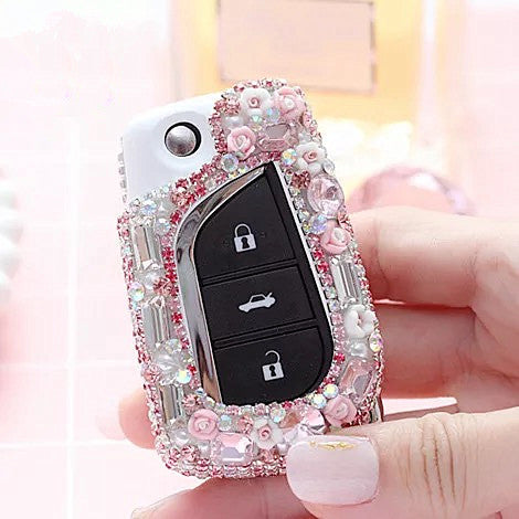 Toyota Bling Car Key FOB case for Camry Highlander Prado RAV4 Reiz Cor