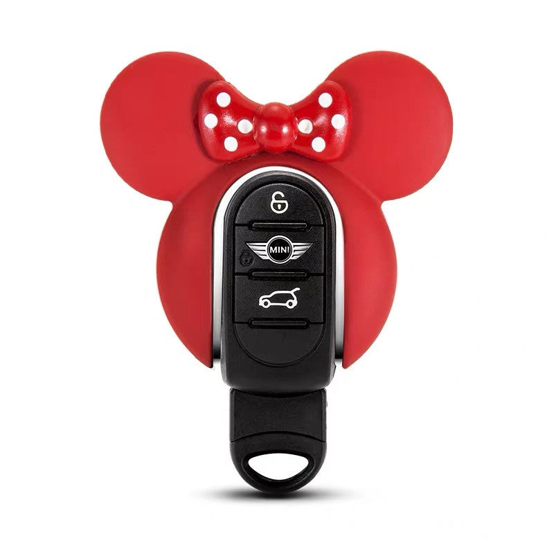 Red Mini Cooper Mouse Ear Shape Key Fob Cover Case Protector with Bow ...
