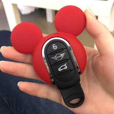 Red Mini Cooper Mouse Ear Shape Key Fob Cover Case Protector with Bow ...