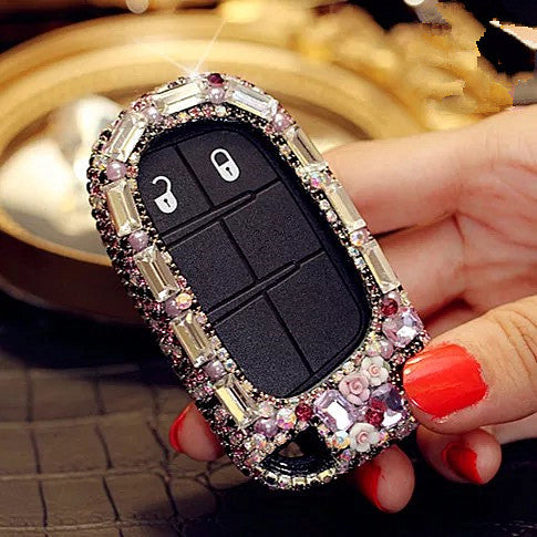 Bling JEEP Dodge Opened back Key FOB Cover with Rhinestones- only for