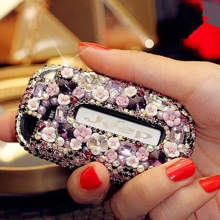 Bling JEEP Dodge Opened back Key FOB Cover with Rhinestones- only for