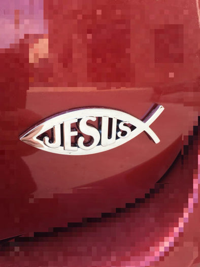 JESUS Fish 3D metal Chrome Emblem Badge Decal Bumper Sticker – Carsoda