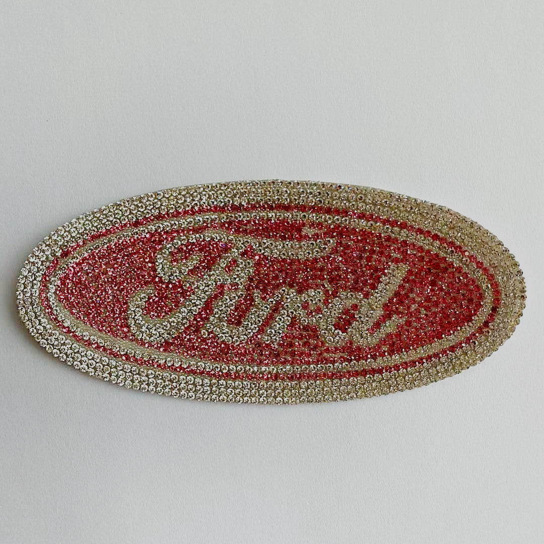 Pink FORD Bling Front or Rear Grille or Steering Wheel Emblem Rhinesto