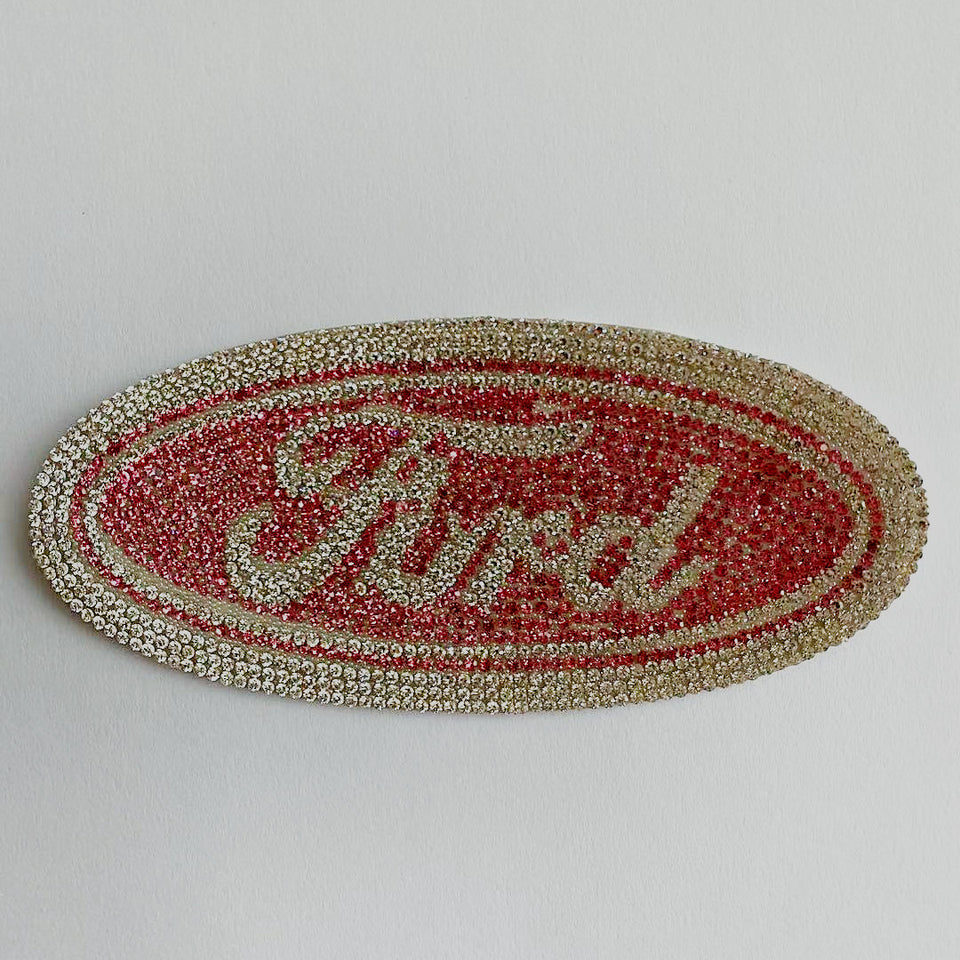 Pink FORD Bling Front or Rear Grille or Steering Wheel Emblem Rhinesto
