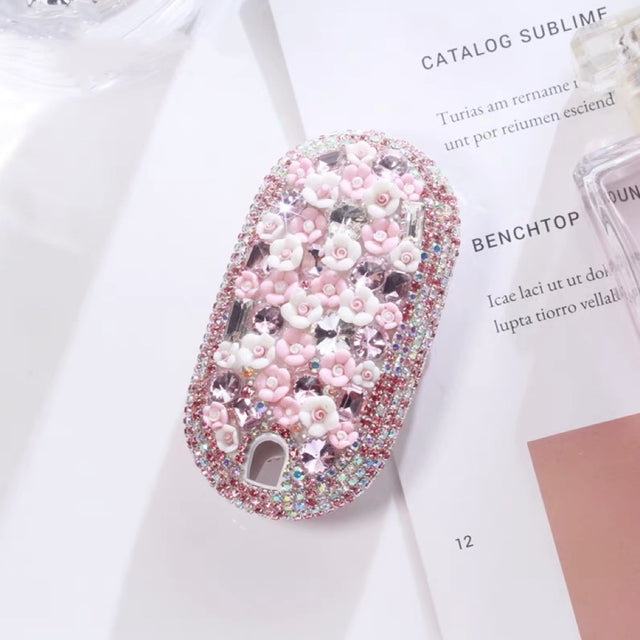 New 2022 Mercedes Benz Pink Bling Car Key Holder with Rhinestones and