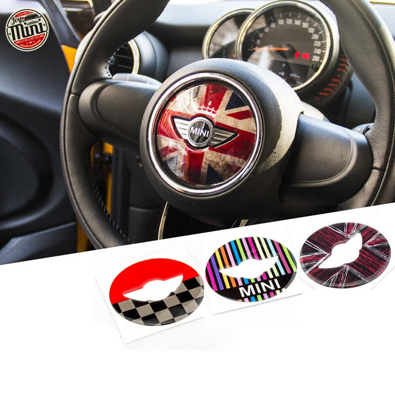 MINI cooper Steering Wheel Panel 3D PU Decal sticker