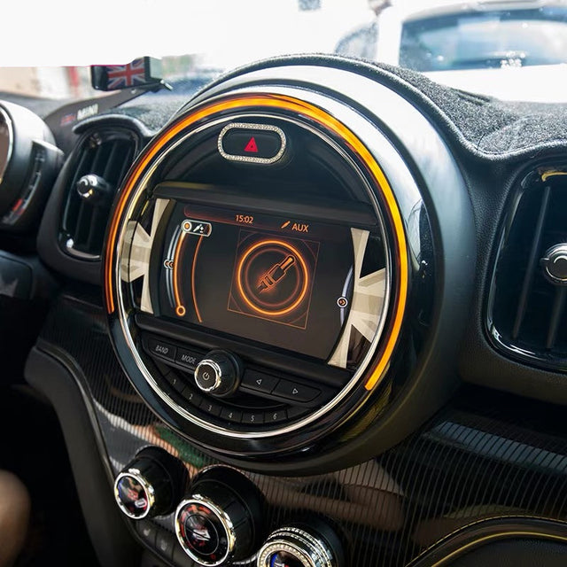 Mini Cooper Dashboard Monitor Screen 3D Decal - Jack Union, Rainbow, R