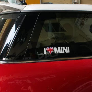 Mini Cooper Decal UK Jack Flag Union I love mini Sticker