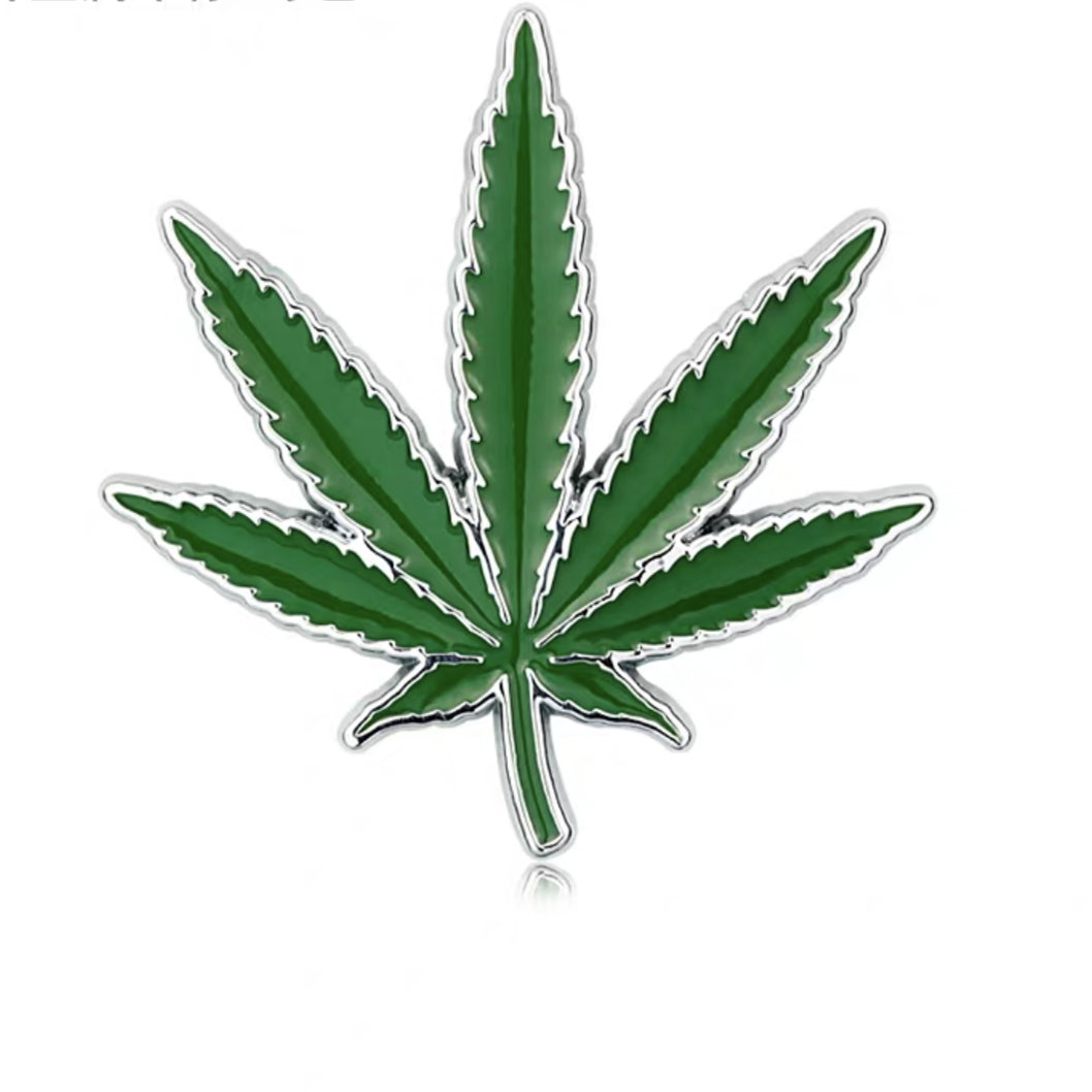 Weed Pot Leaf 3D metal Chrome Emblem Badge Decal