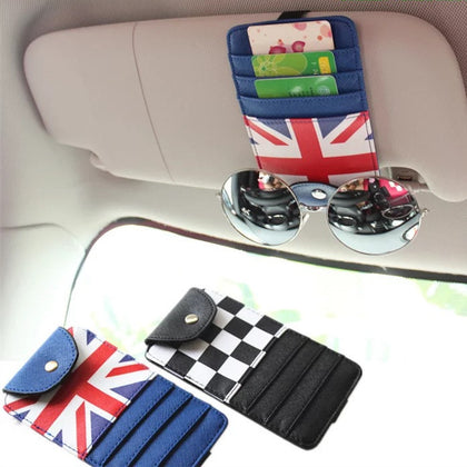 UK Jack Union Flag Car Sun Visor Organizer - For Mini cooper