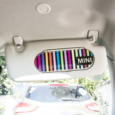 MINI Cooper Mirror Sun Visor 3D PU sticker Union Jack Checker F55 F56 ...