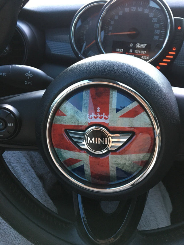 MINI cooper Steering Wheel Panel 3D PU Decal sticker