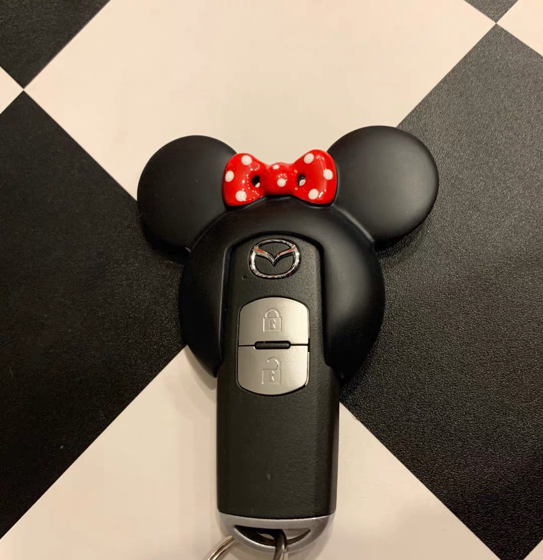Mazda Mouse Ear Shaped Key Fob Cover Case Protector Red Bow