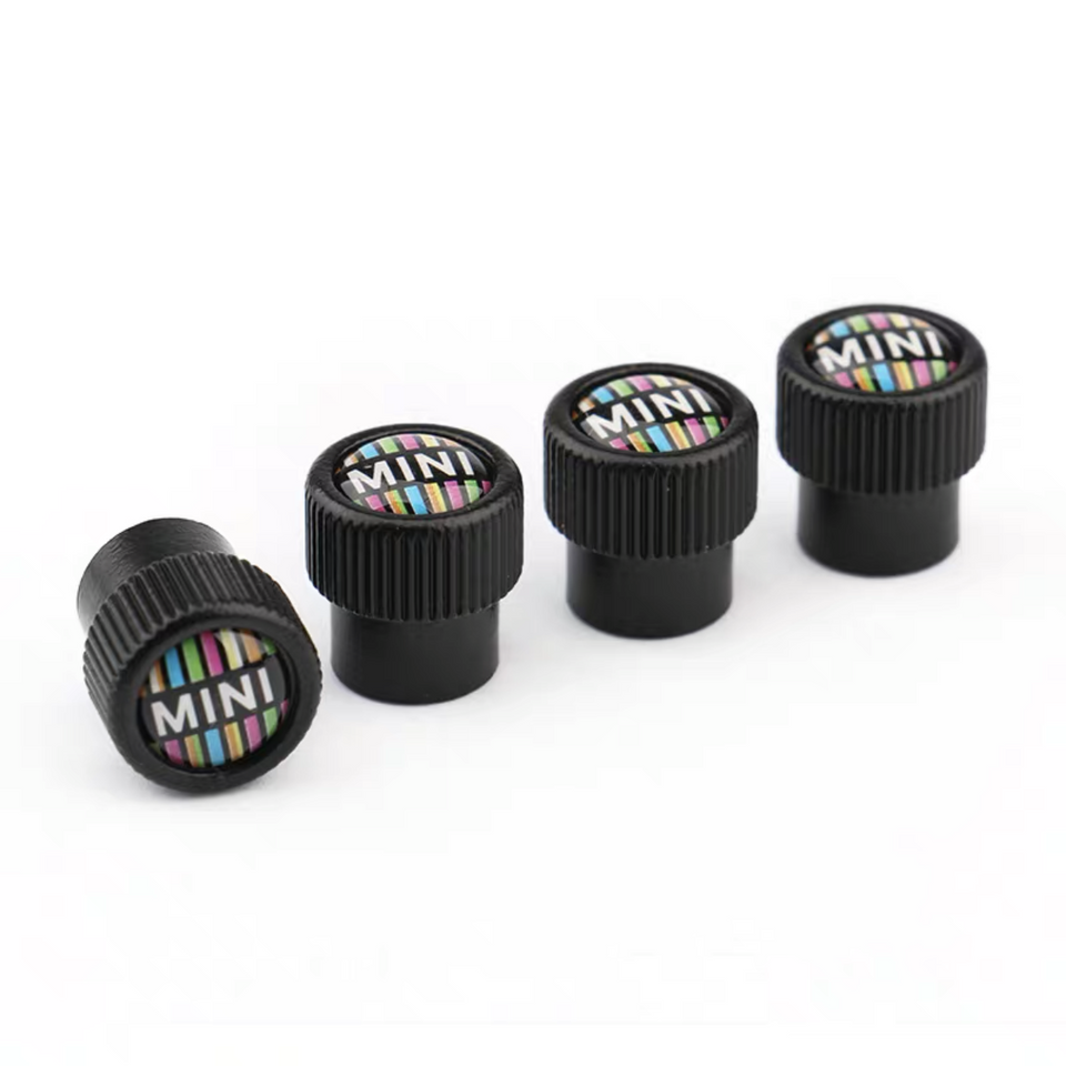 Mini Cooper Carbon Fiber Tire Valve Dust Caps Set of 4