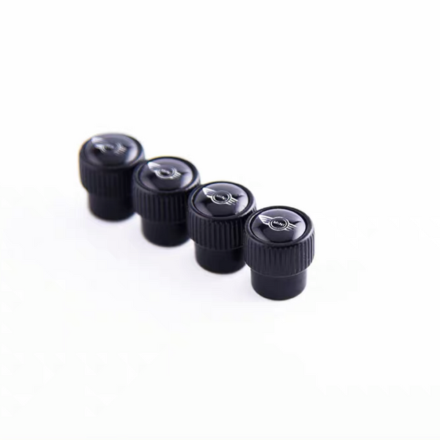 Mini Cooper Carbon Fiber Tire Valve Dust Caps Set of 4