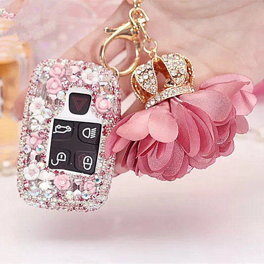 Range Rover Land Rover Jaguar XF Discovery Bling Car Key Holder - Pink