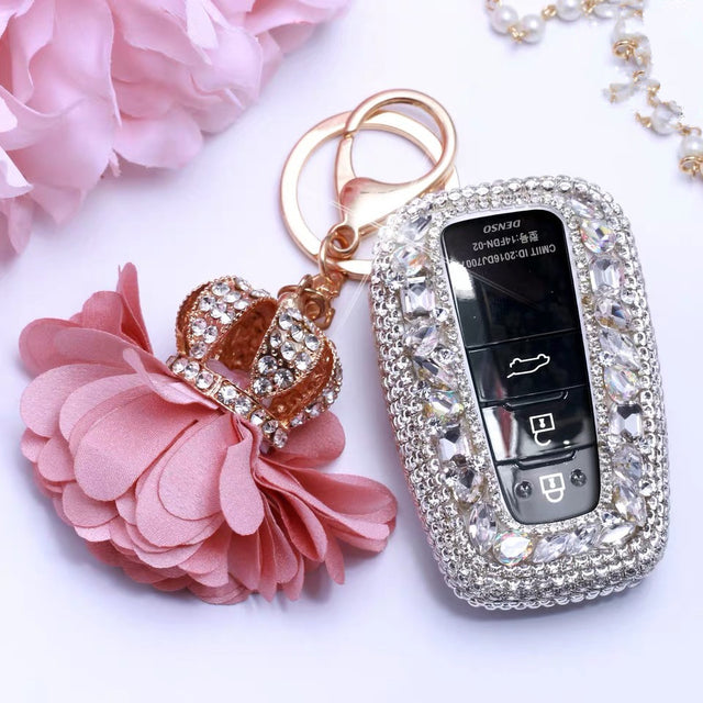 Silver Toyota Bling Car Key FOB Holder