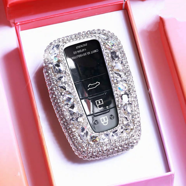 Silver Toyota Bling Car Key FOB Holder