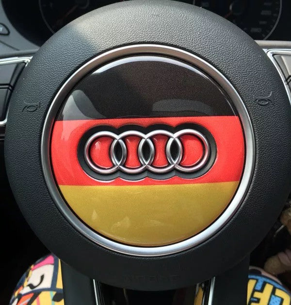 Germany Flag Three Colored Audi Emblem for Steering Wheel LOGO Sticker
