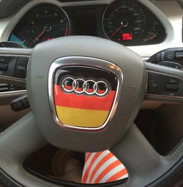 Germany Flag Three Colored Audi Emblem for Steering Wheel LOGO Sticker