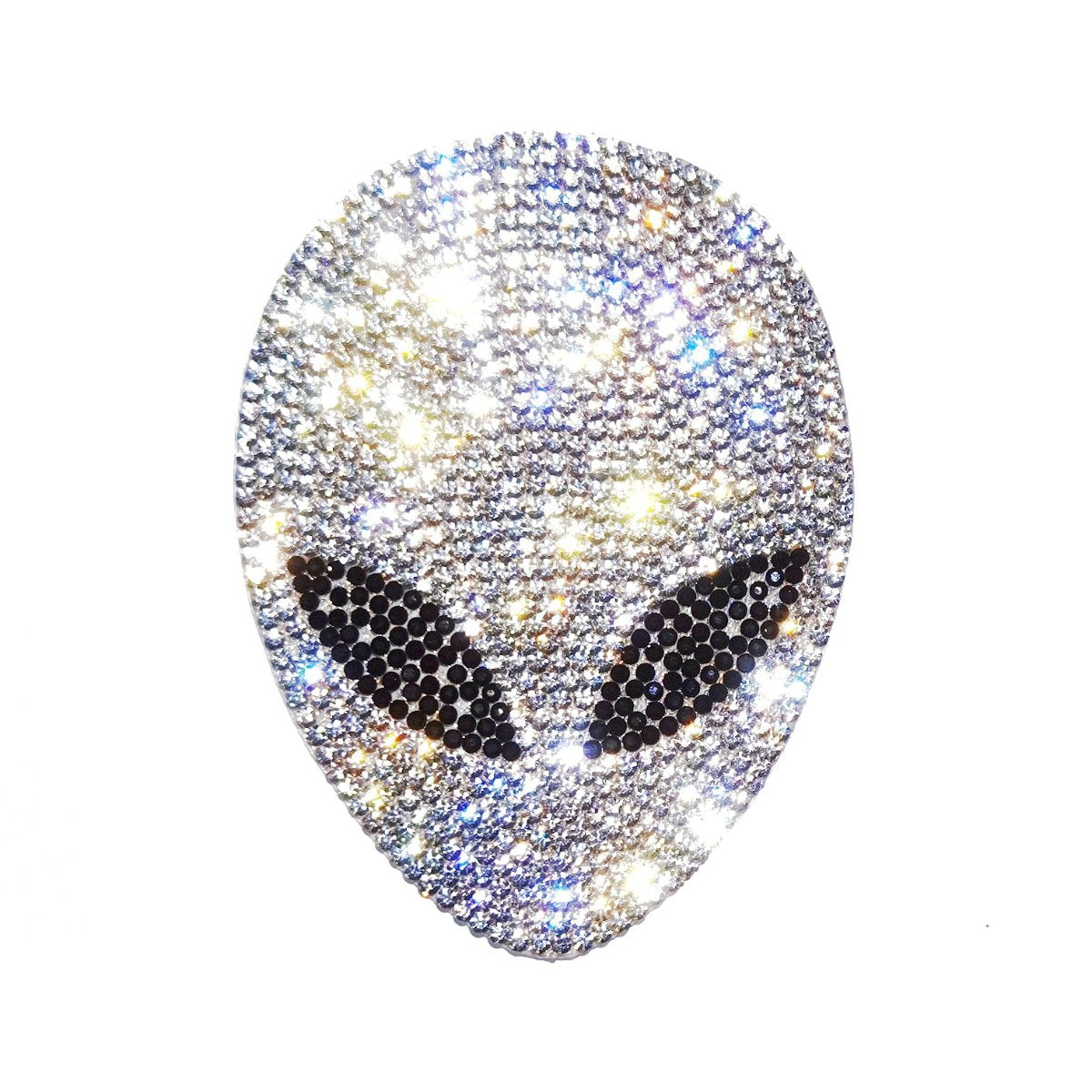 Silver Bling Alien Car Decal, Sparkling Rhinestone Waterproof Xenomorp