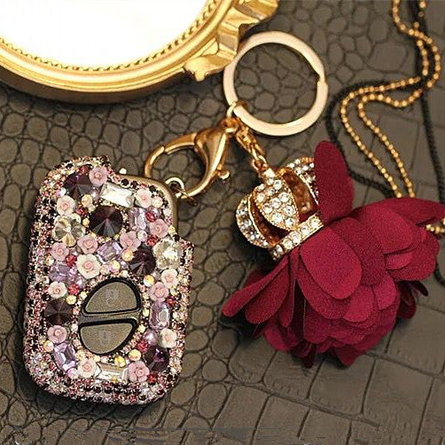 Purple Bling Car Key Holder with Rhinestones and flowers for Lexus ES2 ...